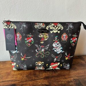 Ed Hardy | Bags | Ed Hardy Multicolor Tattoo Design Cosmetic Toiletry ...